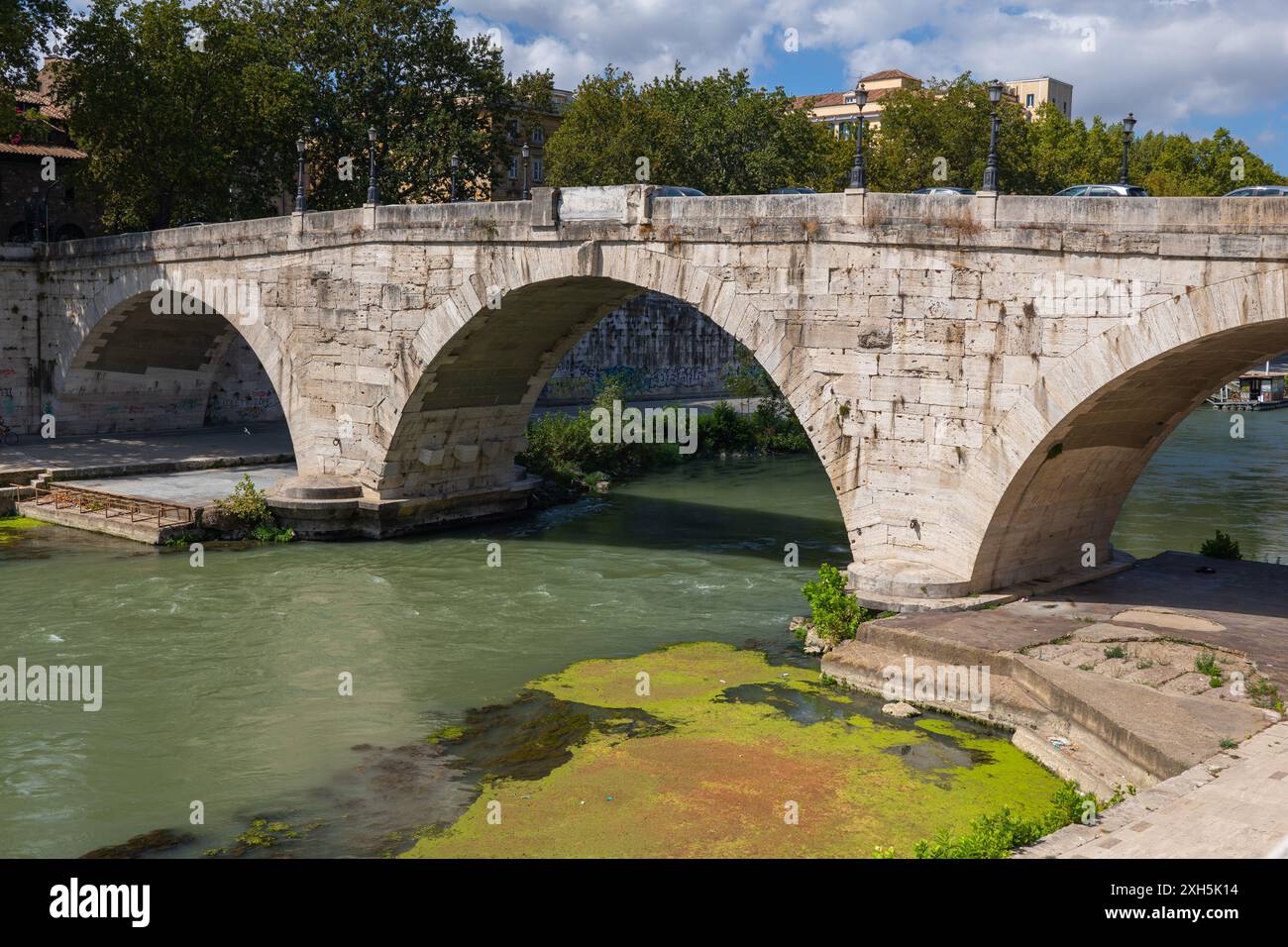 The Pons Cestius (Cestian Bridge, Ponte Cestio) across River Tiber ...