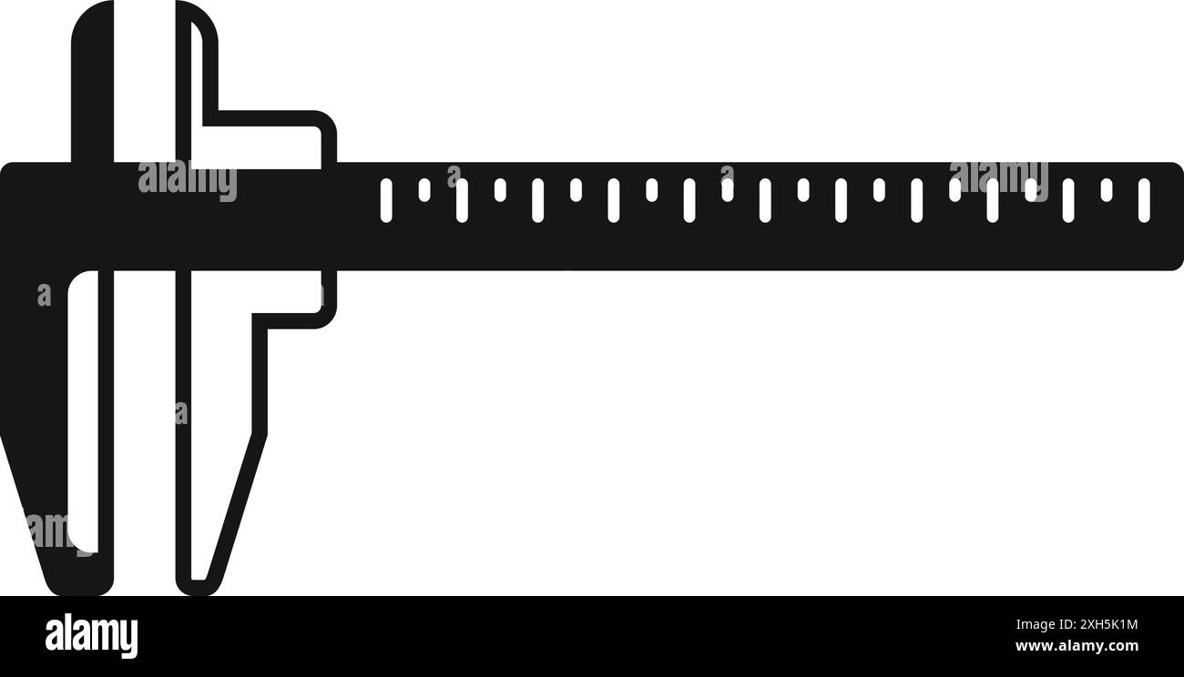 Black icon of a caliper measuring tool, useful for accurately measuring ...