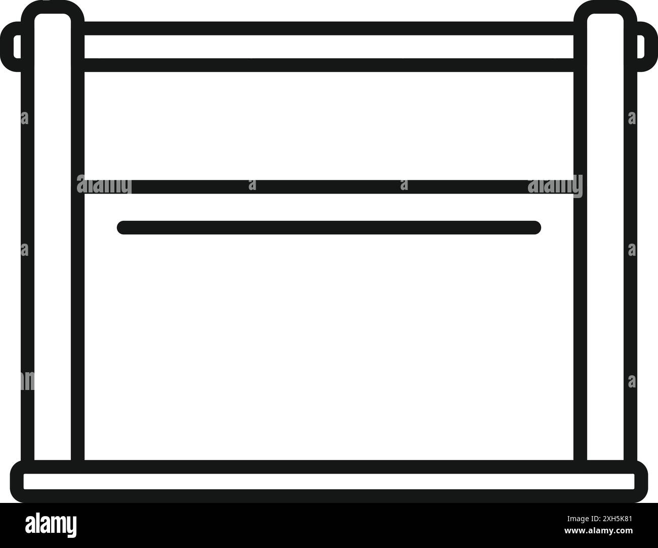 Simple line art illustration of a bookcase, perfect for designs related ...