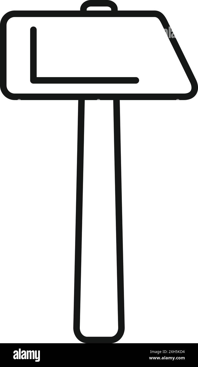 Simple line drawing of a hammer, a tool commonly used in construction ...