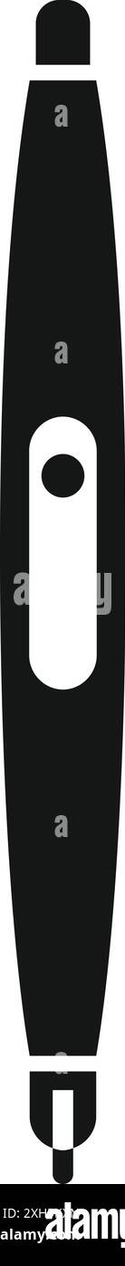 Black silhouette of an electronic cigarette device with a button, for ...