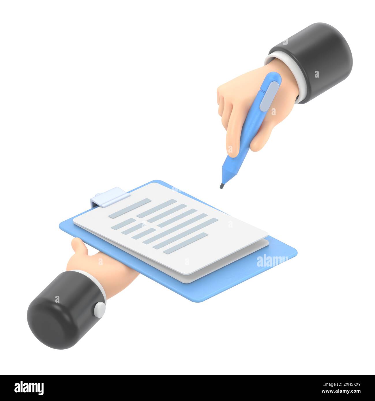 Cartoon Gesture Icon Mockup.isometric hands sign a contract, signing ...
