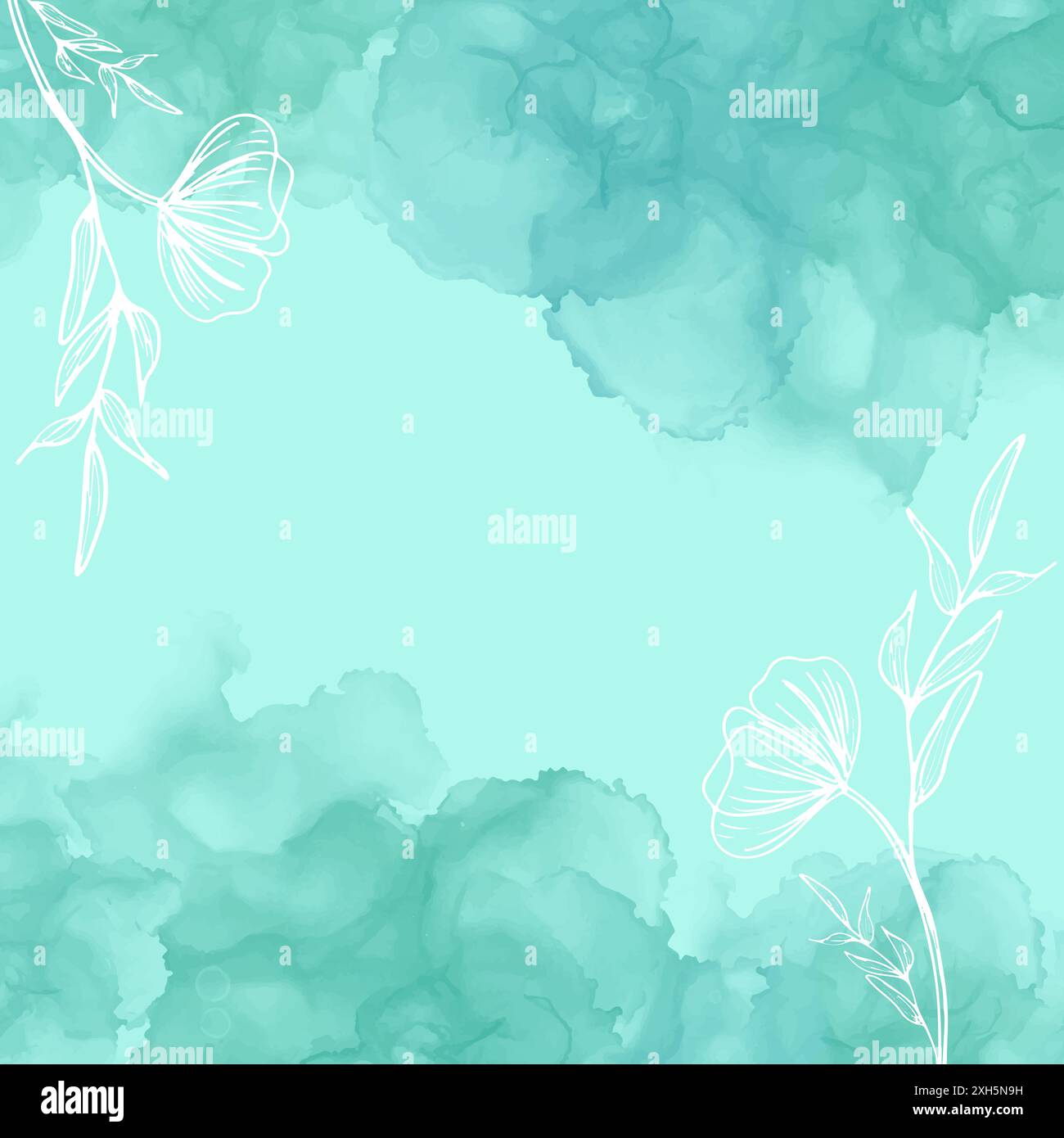 Autumn leaves on teal background Stock Vector Images - Alamy