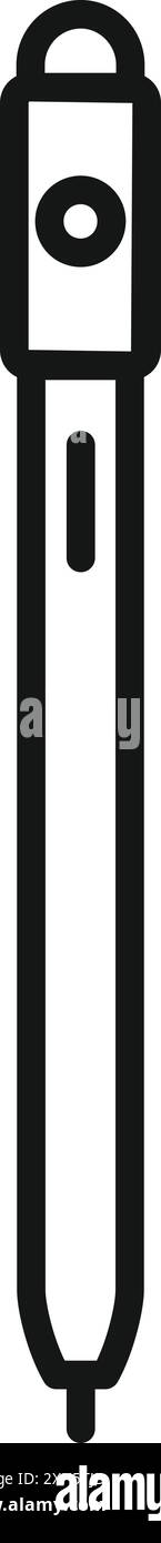 Black outline icon representing a stylus pen, a tool for precise input ...