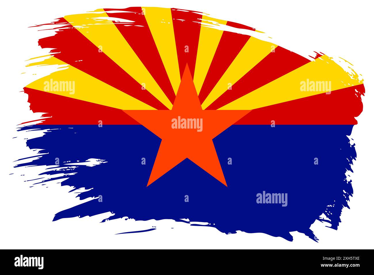 Arizona US State brush stroke flag background. Hand drawn grunge style ...