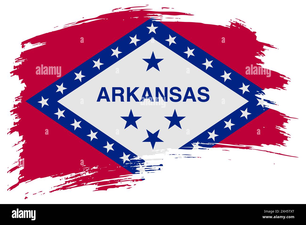 Arkansas US State brush stroke flag background. Hand drawn grunge style ...