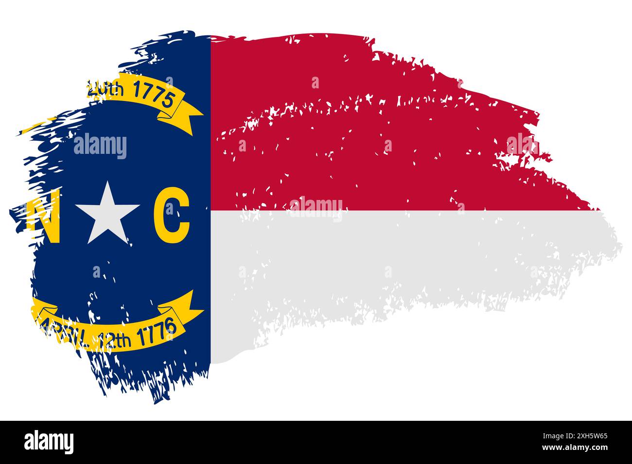 North Carolina US State brush stroke flag background. Hand drawn grunge ...