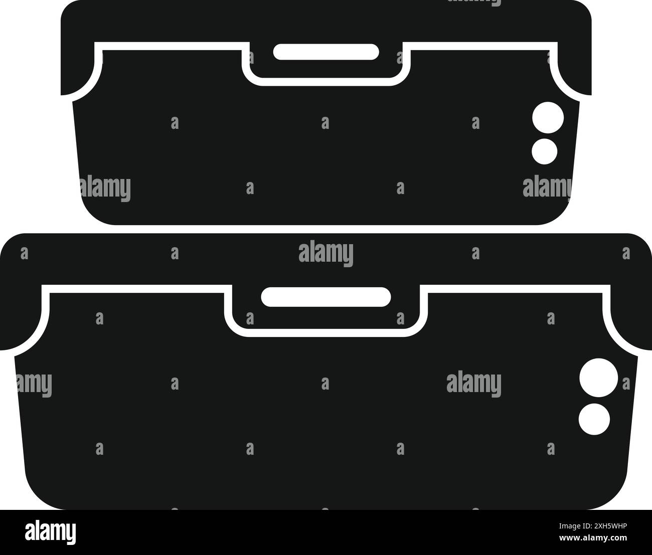 Two black lunch boxes are stacked, ready to be filled with delicious ...