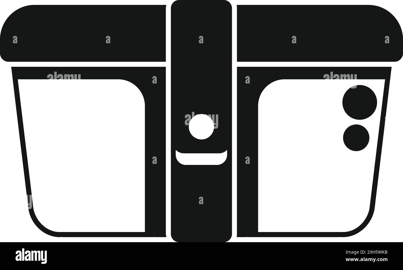 Black and white icon of a lunchbox, perfect for representing packed ...