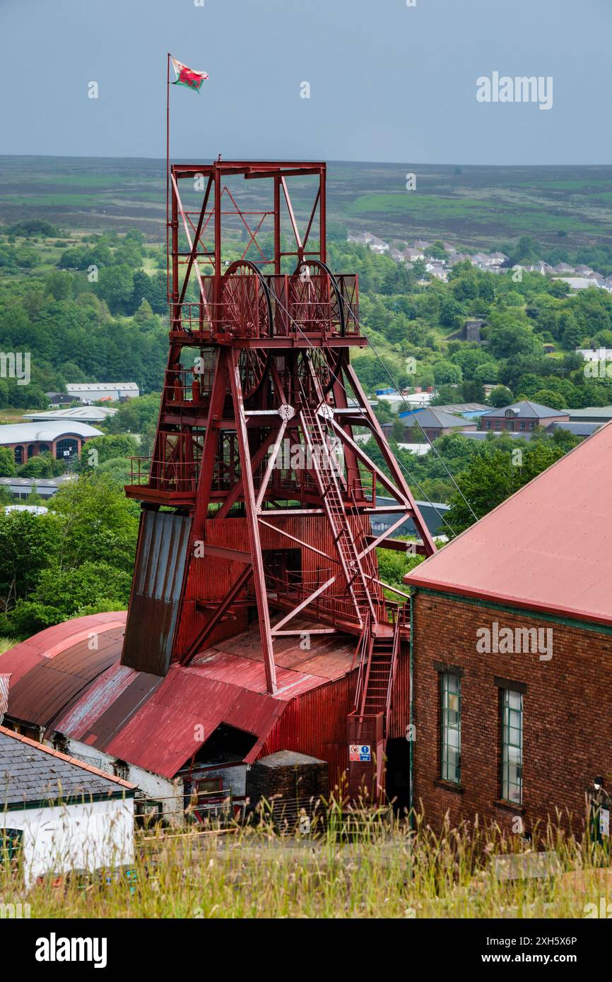 The winding gear at Big Pit National Mining Museum of Wales with the ...