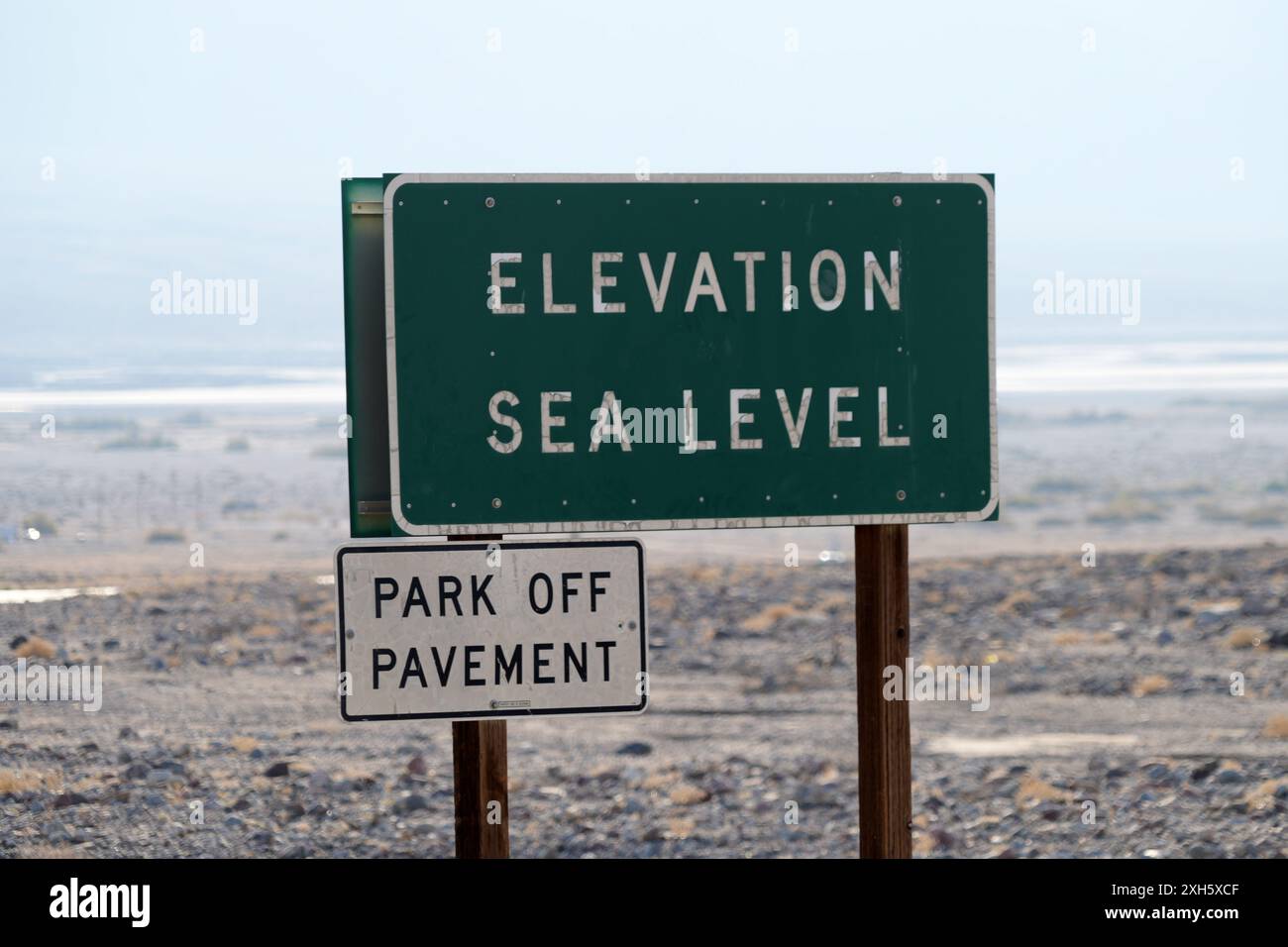 A sea level elevation sign death valley national park hi-res stock ...