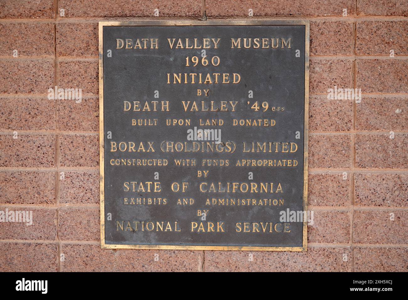 A Death Valley National Museum historical plaque at the Furnace Creek ...