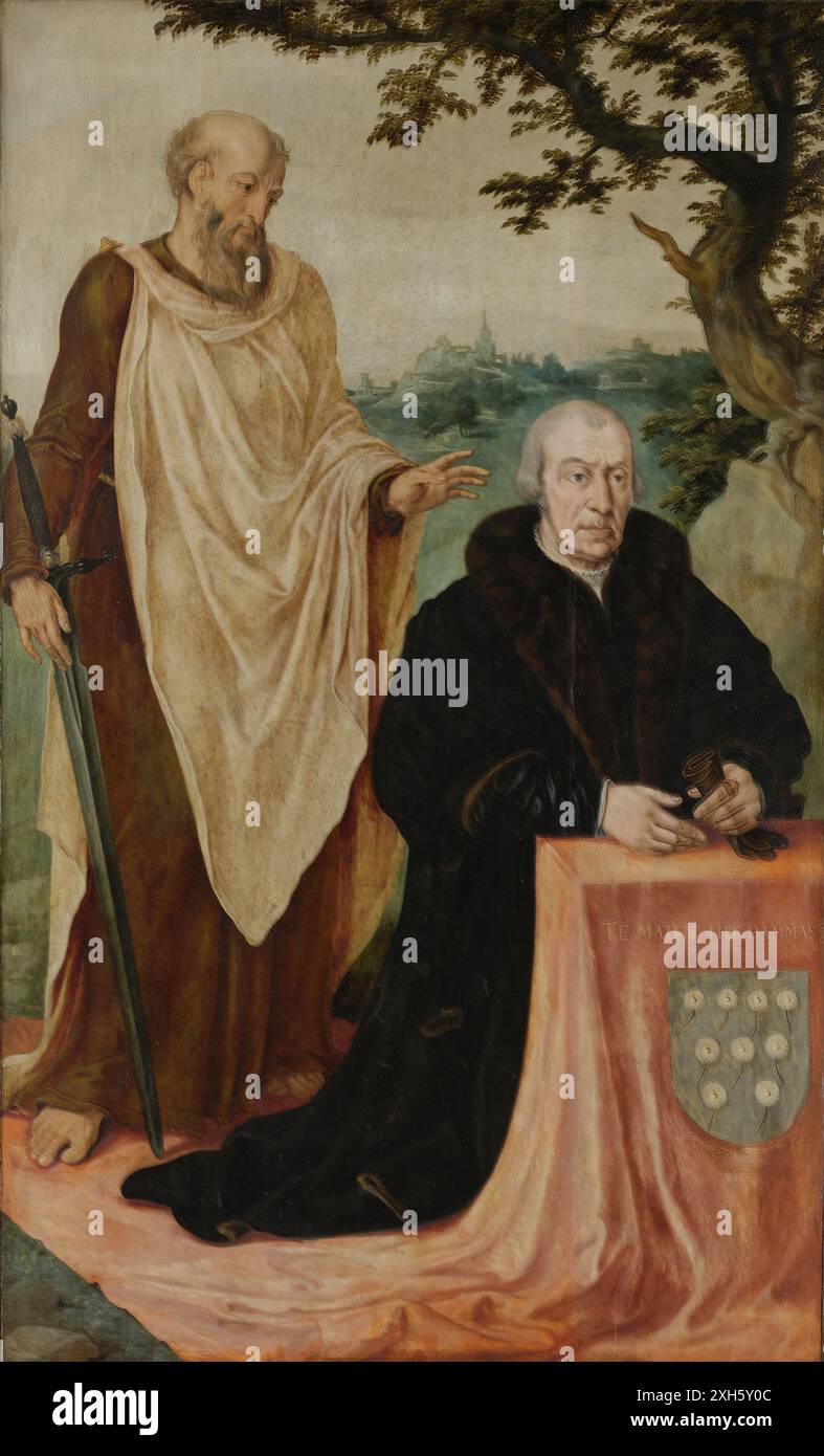 Left wing of a triptych with the donor Matelief Dammasz and St Paul ...