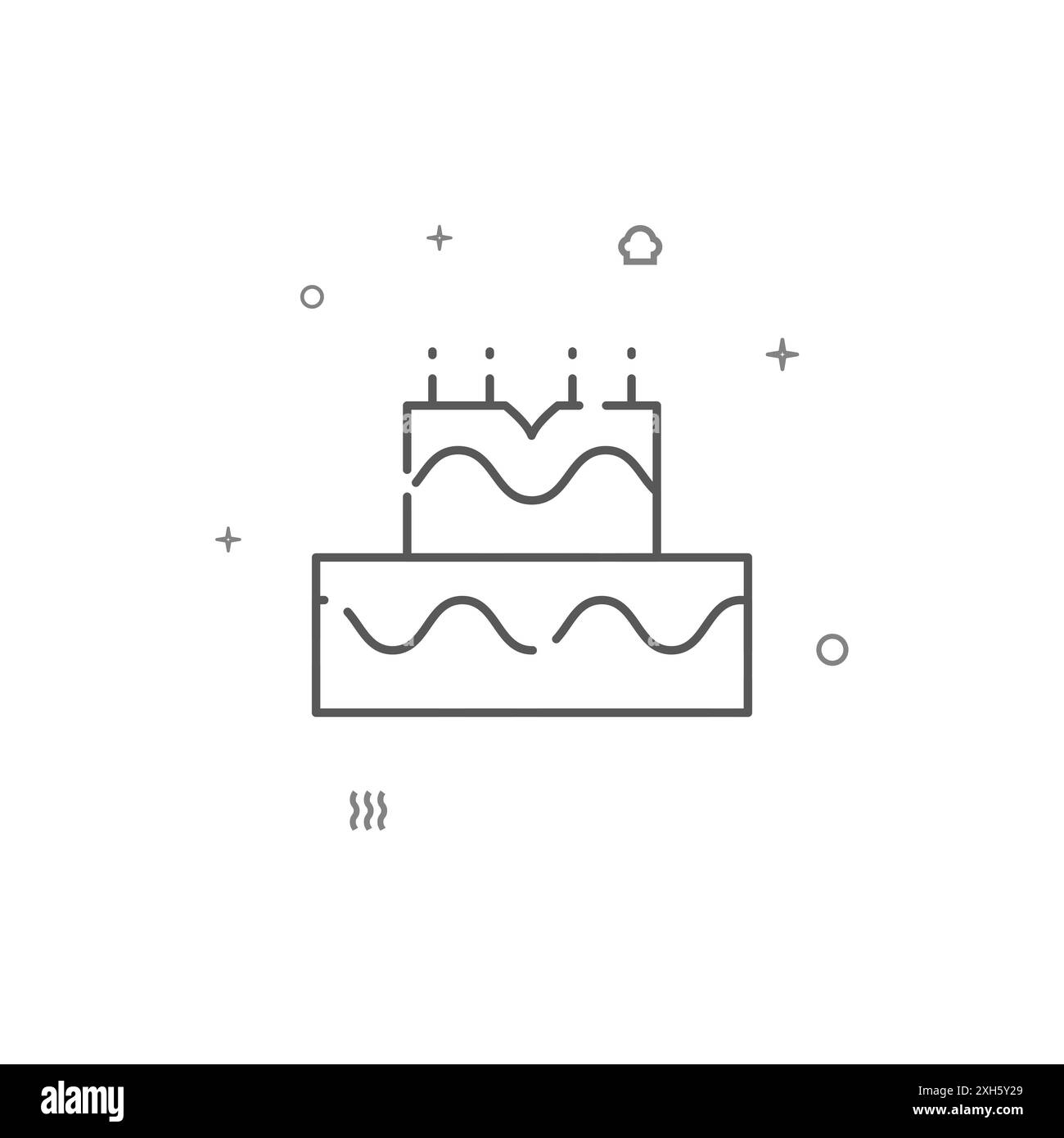 Cake, wedding simple line icon. Symbol, pictogram, sign isolated on ...