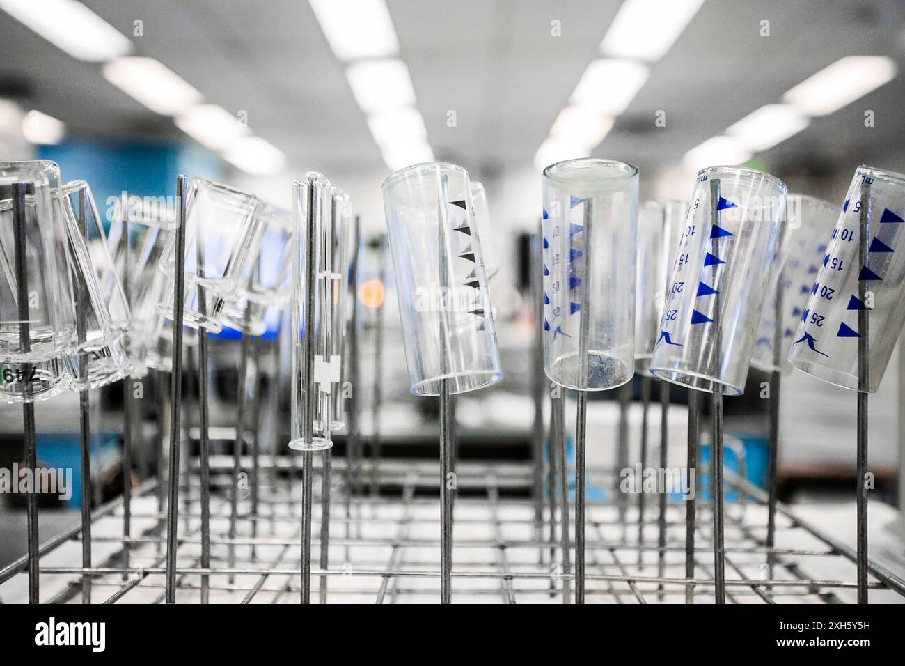 Clean beakers in refining lab Stock Photo - Alamy
