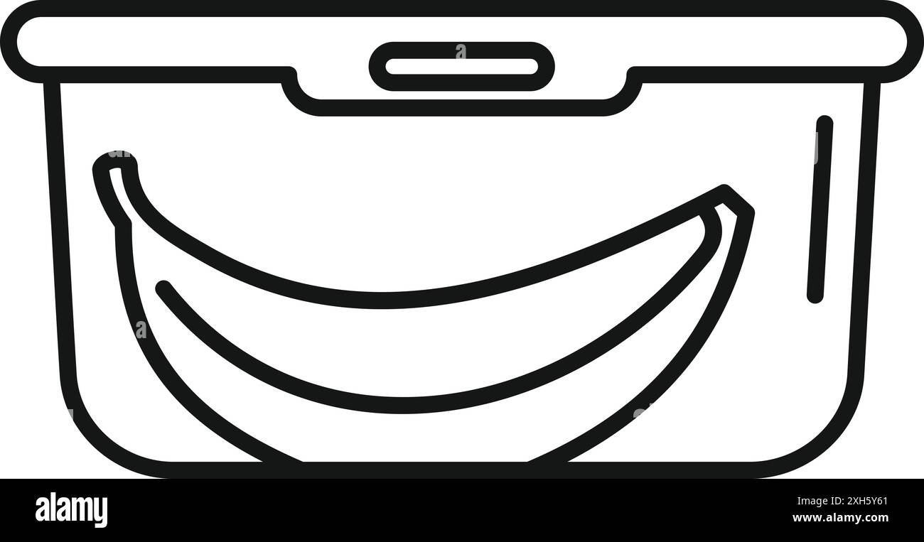 Line drawing of a lunchbox containing two bananas, promoting healthy ...