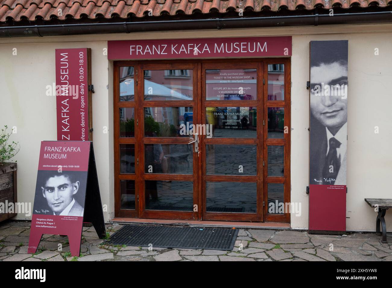 Famous writer Franz Kafka Museum in Prague, capital of Czech Republic ...