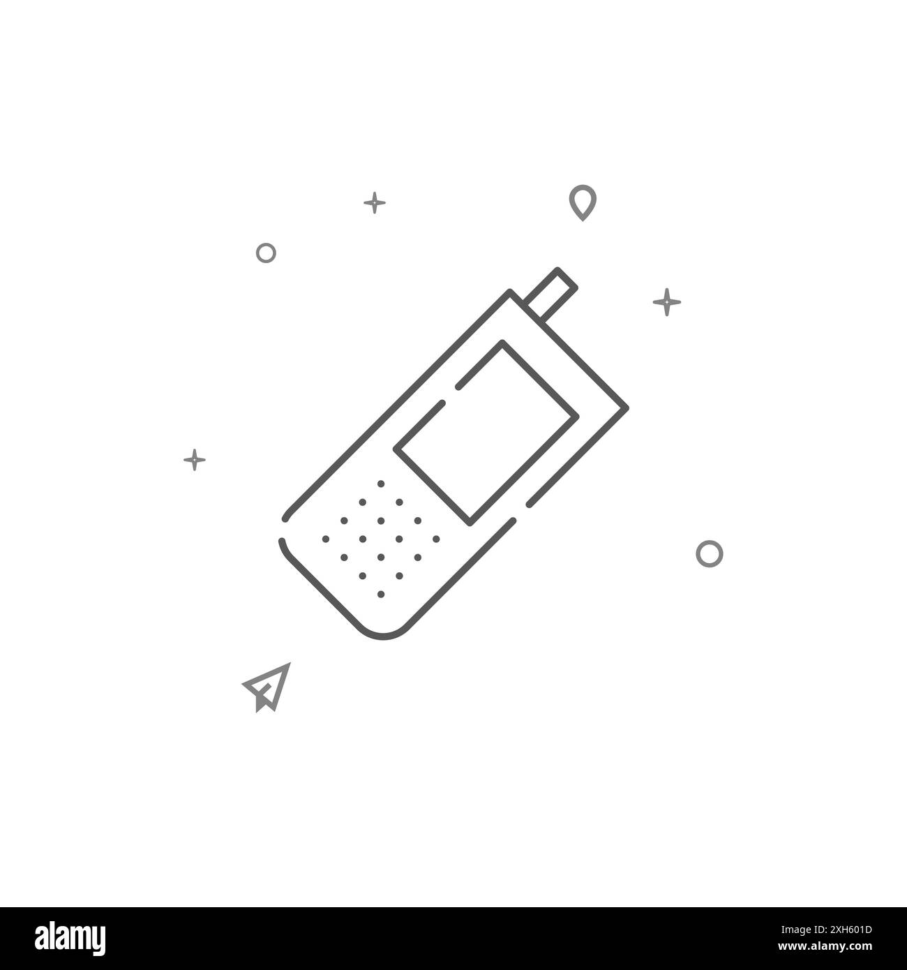 Walkie-talkie, push-button telephone simple line icon. Symbol ...