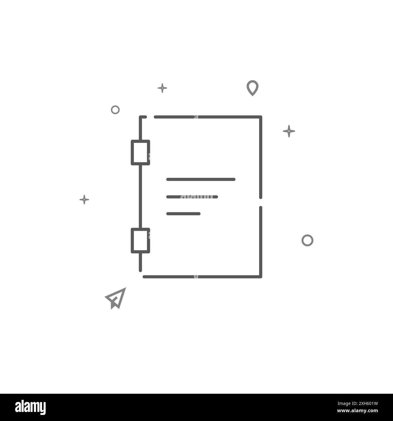 Notepad, diary simple line icon. Symbol, pictogram, sign isolated on ...