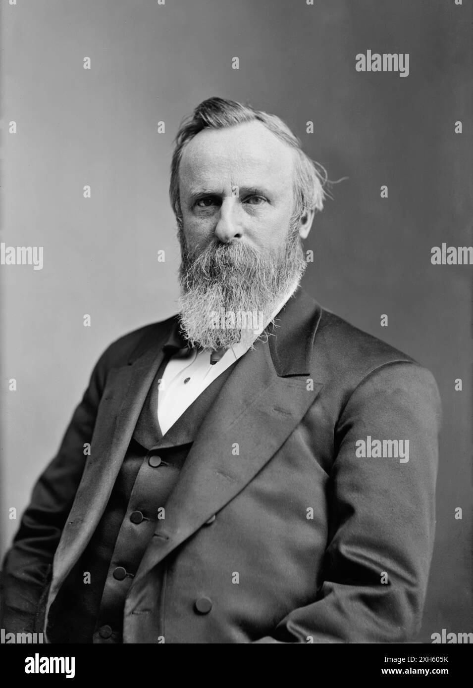 Rutherford B. Hayes. Created circa 1877. Which makes him about 55 years ...