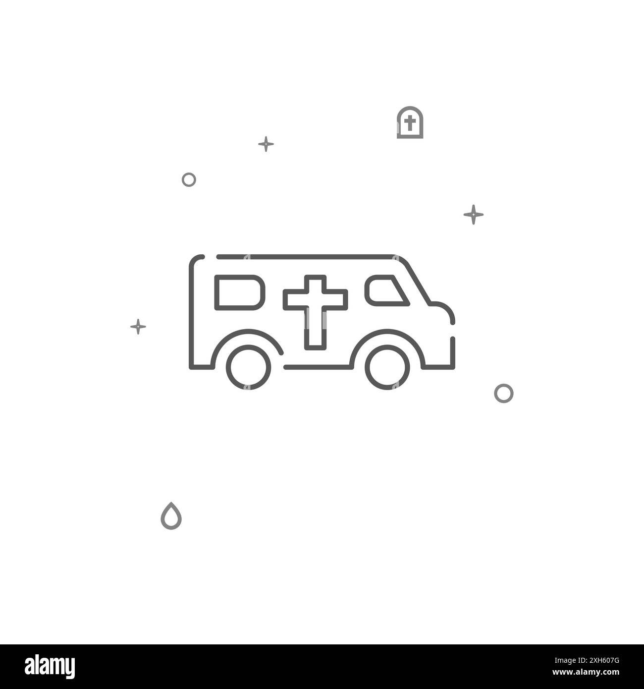 Hearse car simple line icon. Symbol, pictogram, sign isolated on white ...