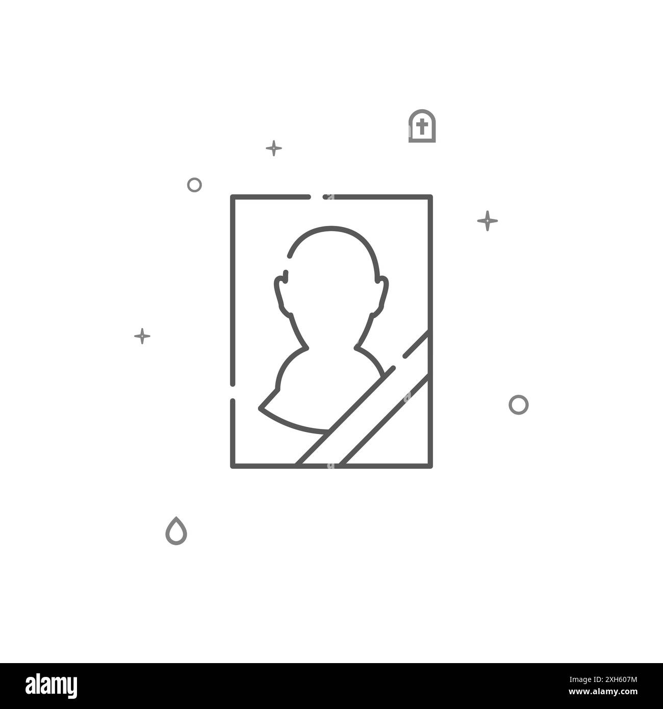 Portrait of the deceased simple line icon. Symbol, pictogram, sign ...