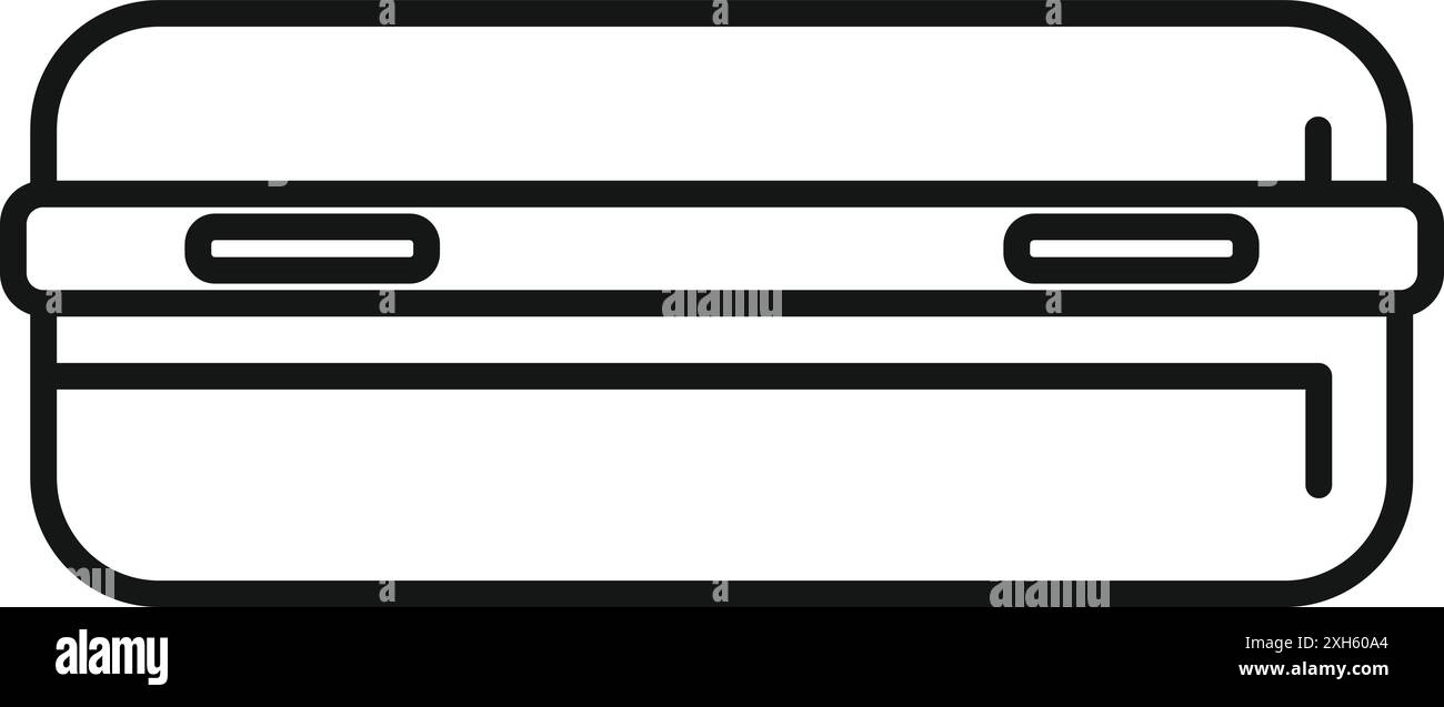 Simple outline icon representing a plastic lunch box, perfect for ...