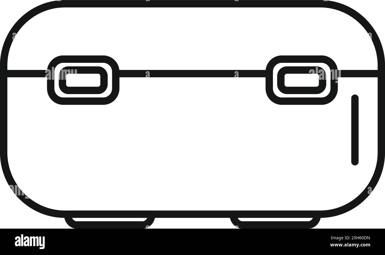 Simple line drawing of a lunchbox, perfect for representing packing ...