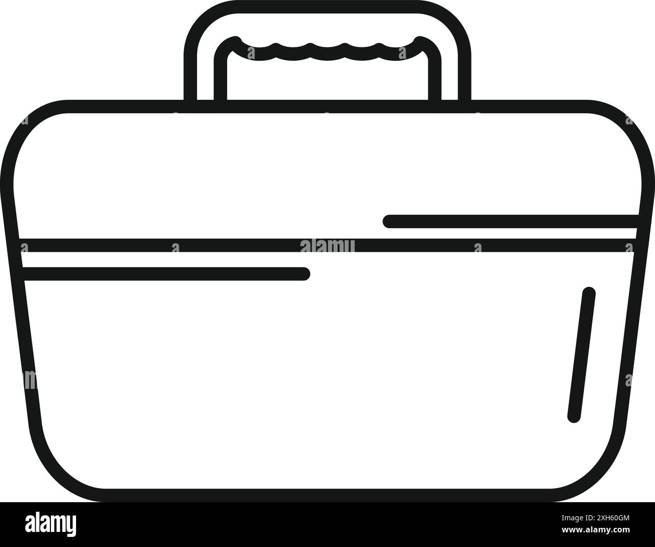Lunchbox icon in outline style isolated on white background for any web ...