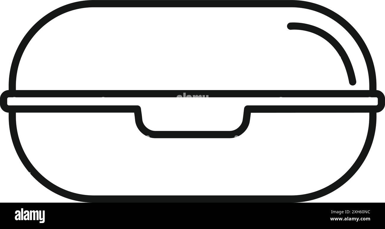Simple line drawing of a lunchbox, perfect for representing packed ...