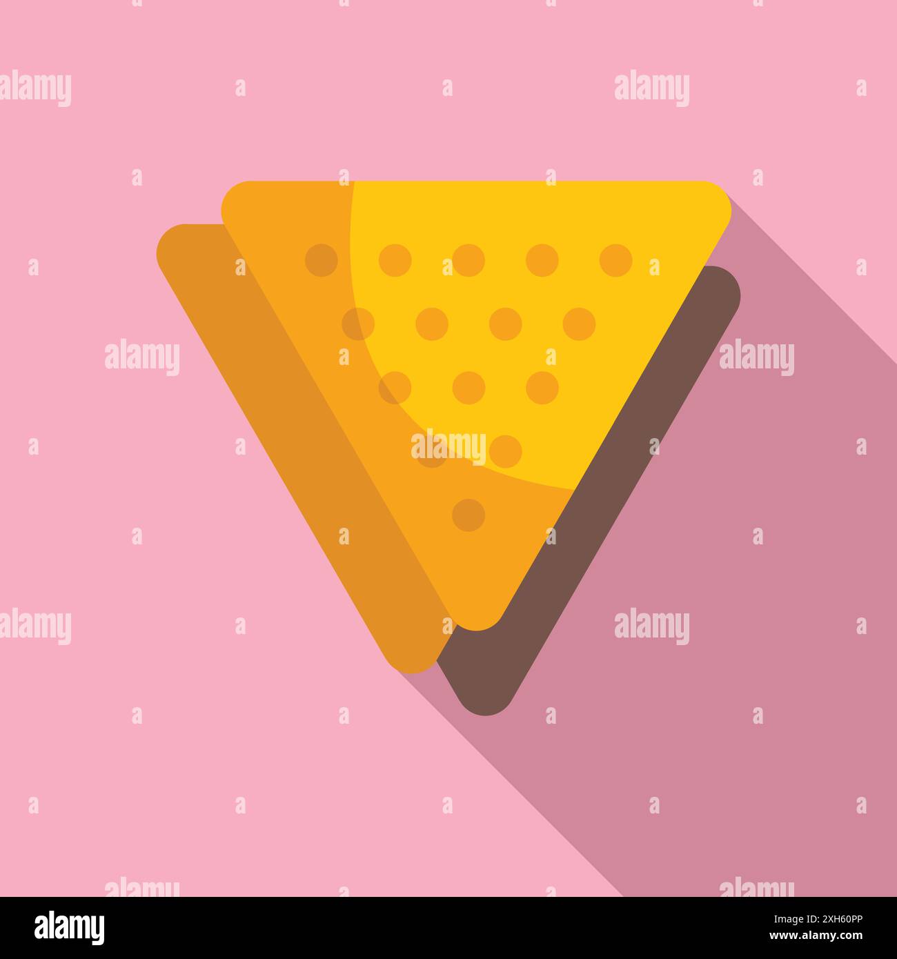 Two crispy tortilla chips overlapping, creating a tempting image of a ...