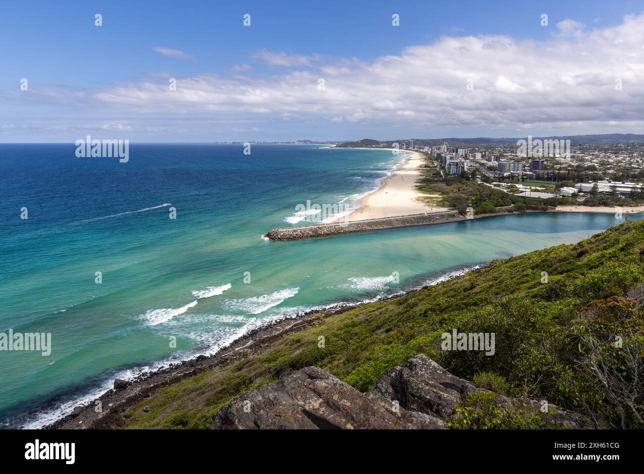 Scenic aerial view of Tweed Heads, Tweed River, Gold Coast Stock Photo ...