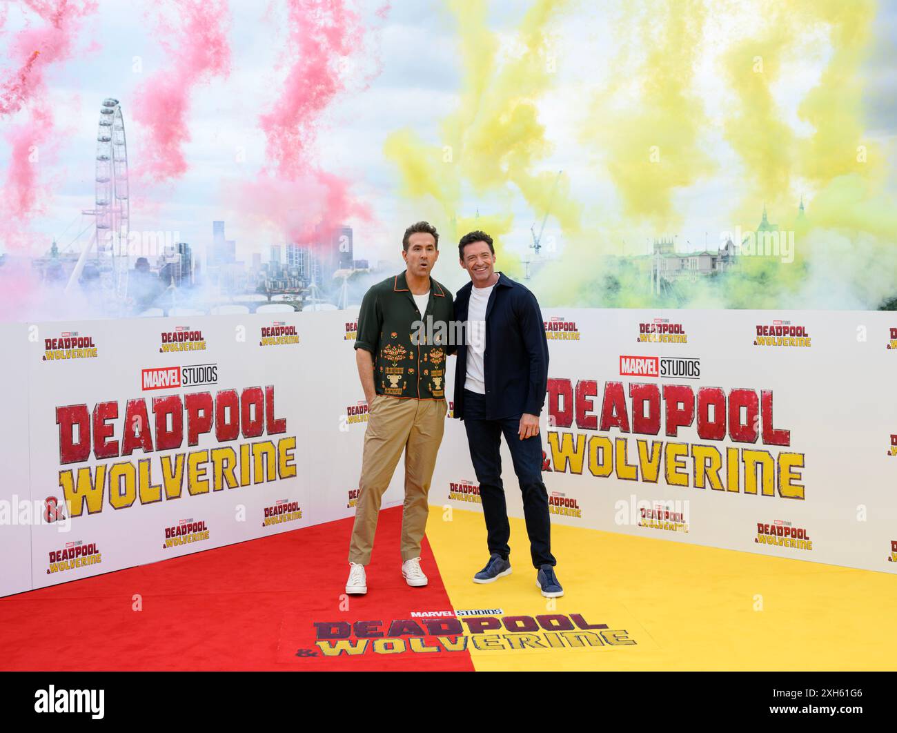 London, UK. July 12th, 2024. Ryan Reynolds and Hugh Jackman at the ...