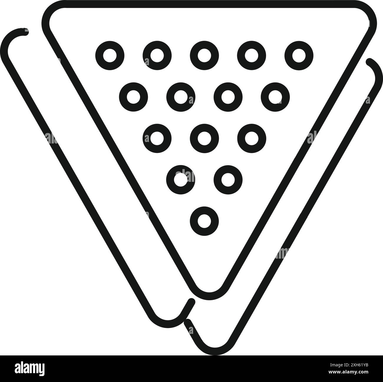 Simple line icon of a billiard table, seen from above, with balls ...