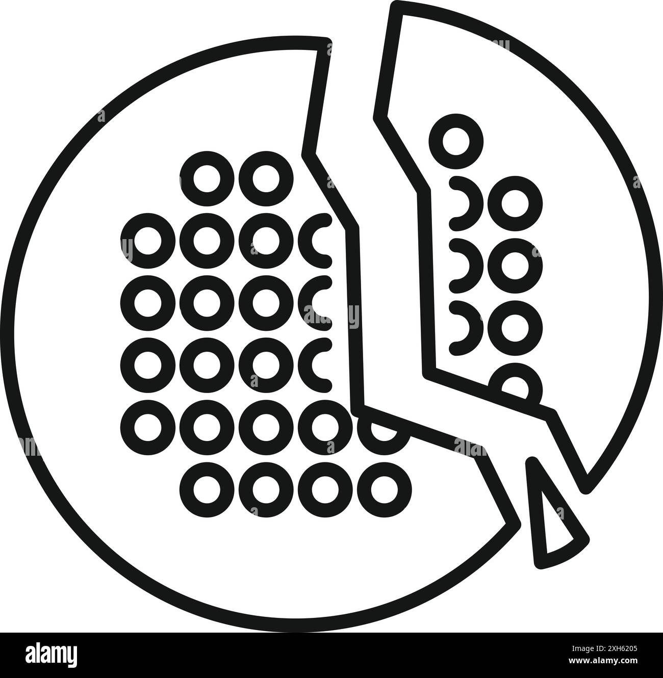 Line icon representing a petri dish splitting, illustrating the concept ...