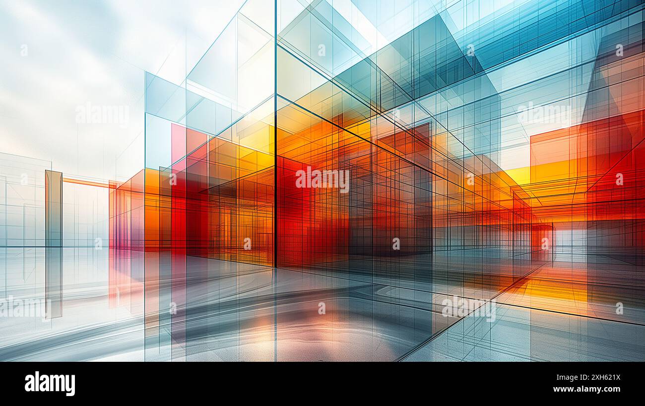 Modern abstract architecture featuring vibrant glass walls Stock Photo ... Modern abstract architecture featuring vibrant glass walls Stock Photo ...