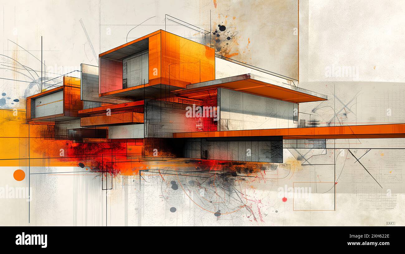 Digital blueprint dynamic building hi-res stock photography and images ...