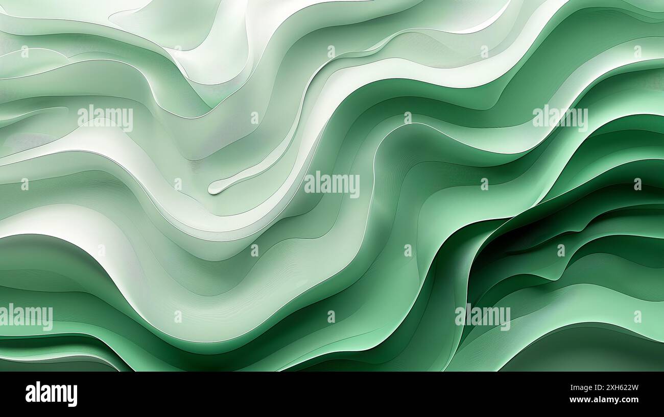 Abstract green white wavy background with smooth gradient colors Stock ...