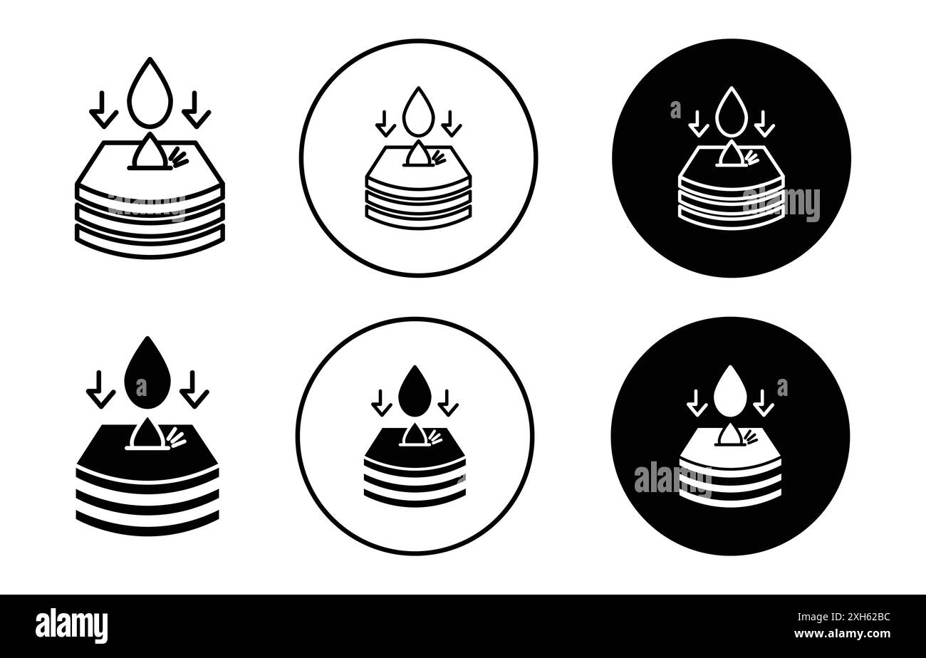 absorption icon Vector symbol or sign set collection in black and white ...