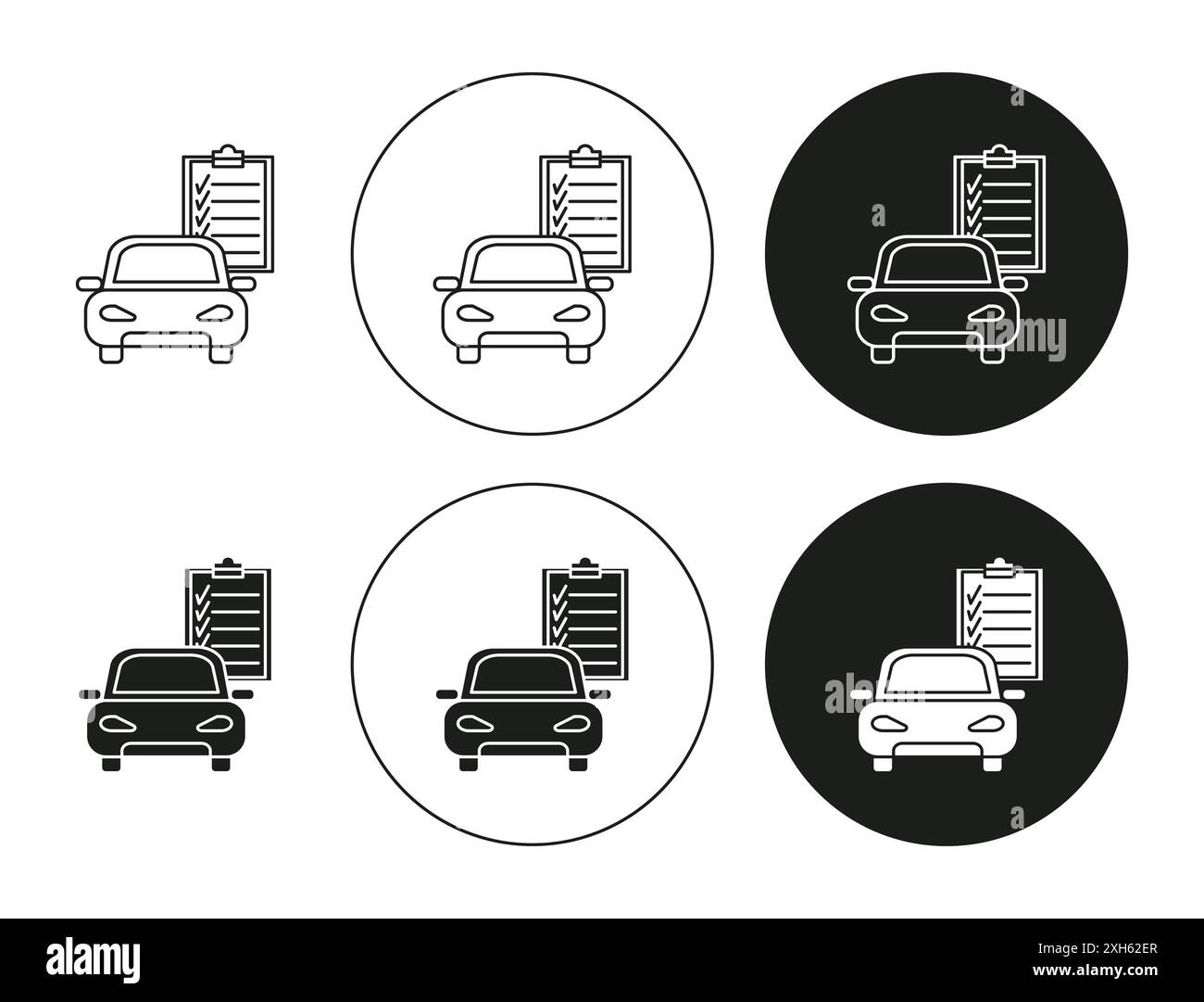 Car diagnostic icon Vector symbol or sign set collection in black and ...