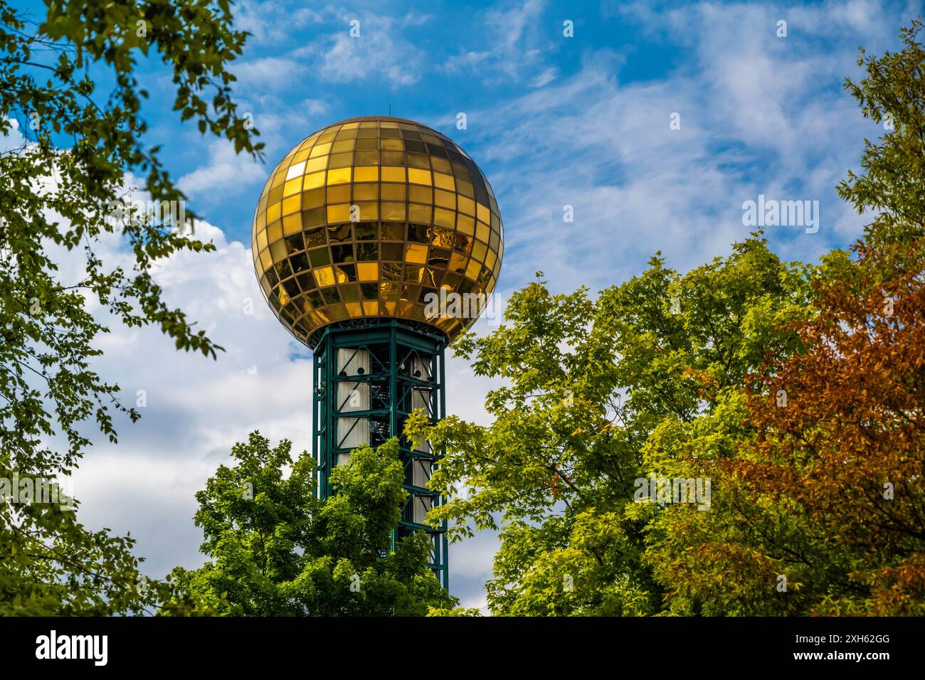 A high hexagonal steel truss structure in Knoxville, Tennessee Stock ...