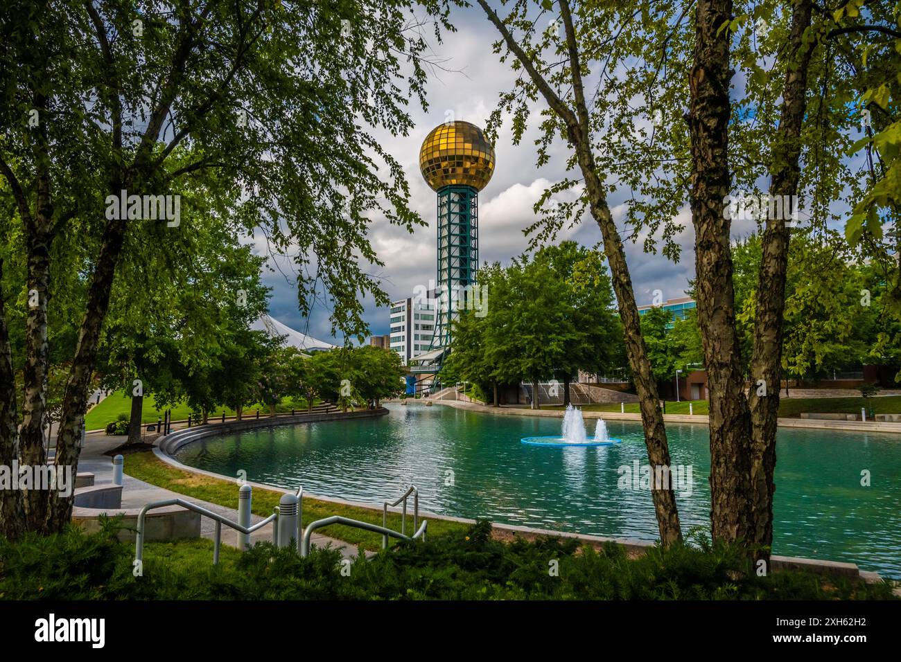 A high hexagonal steel truss structure in Knoxville, Tennessee Stock ...