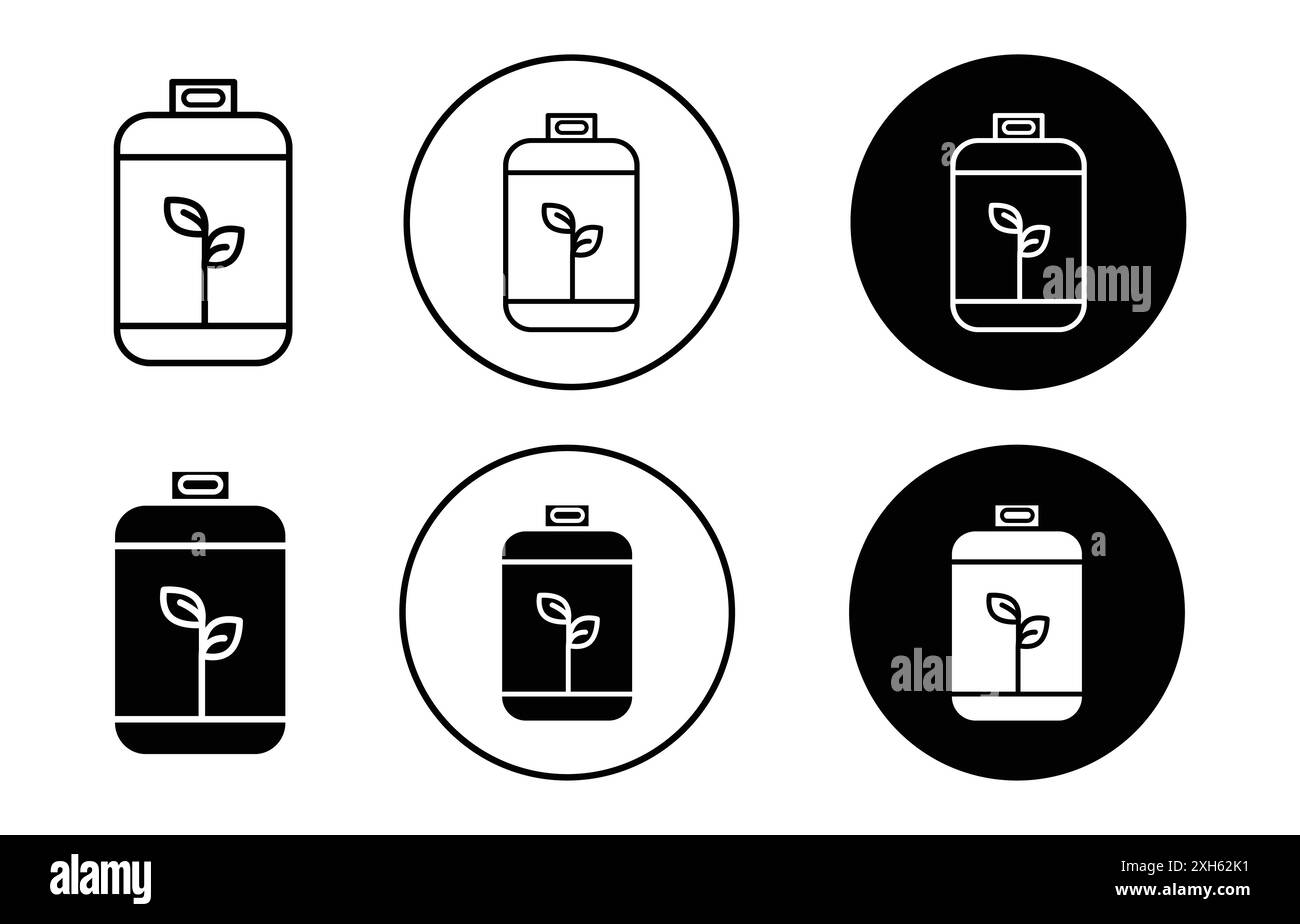 biogas icon Vector symbol or sign set collection in black and white ...