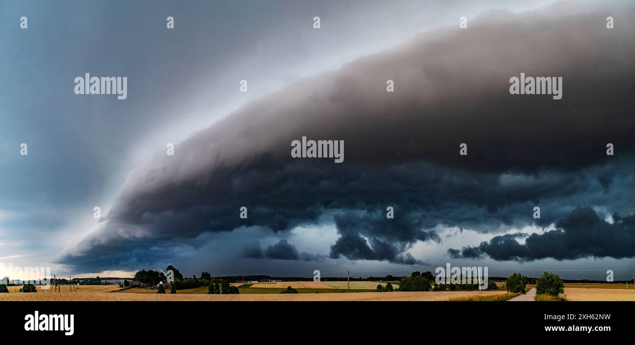 WEATHER - Dramatic Dark Rain Clouds over Fields and Country Road. Shelf ...