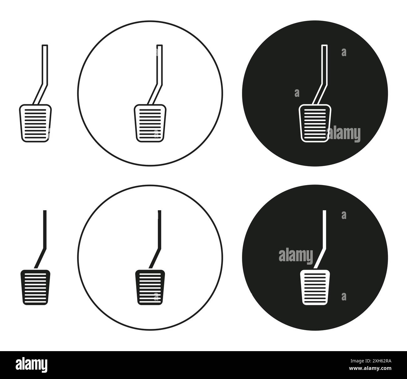 car pedal icon Vector symbol or sign set collection in black and white ...