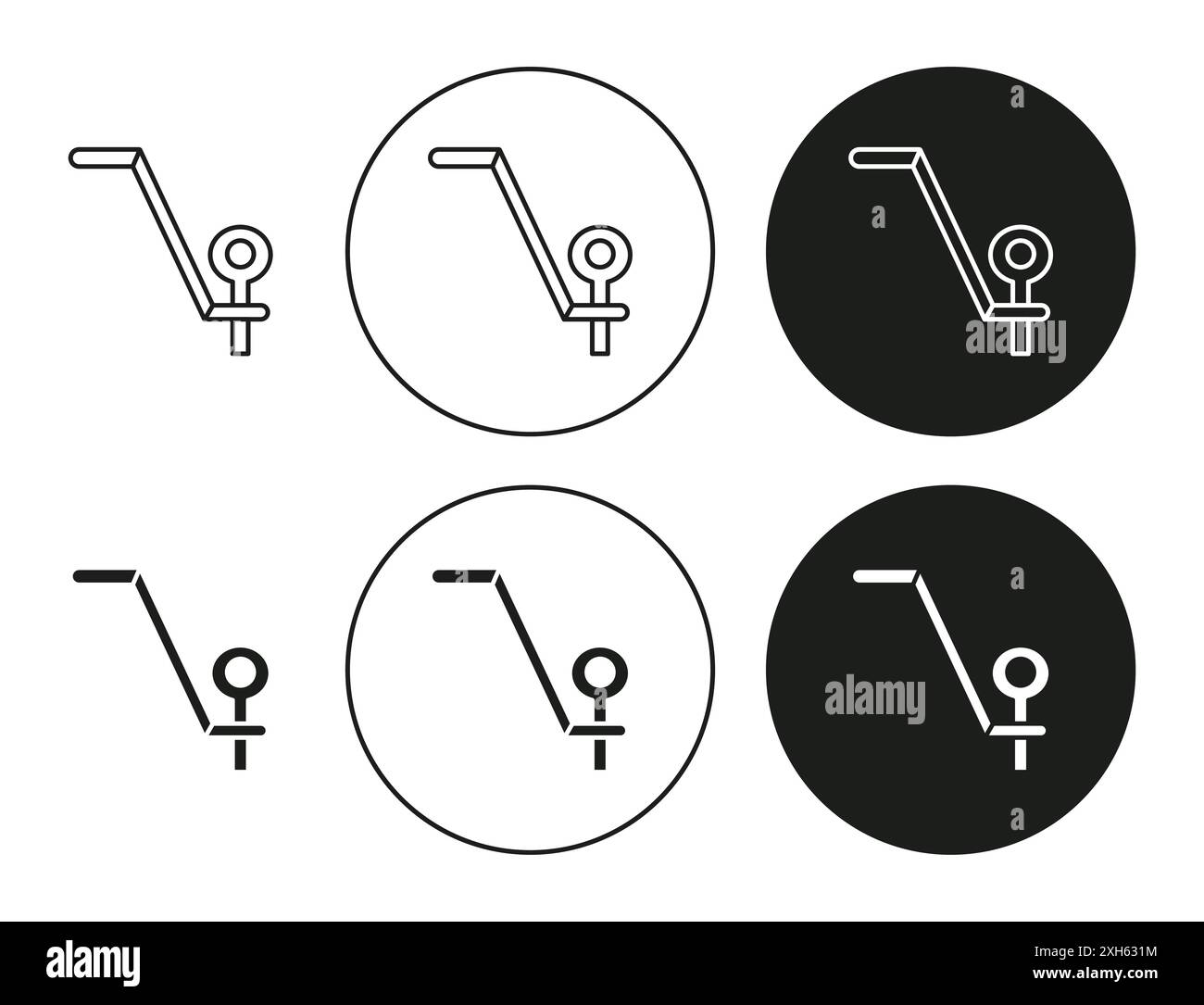 car towbar icon Vector symbol or sign set collection in black and white ...