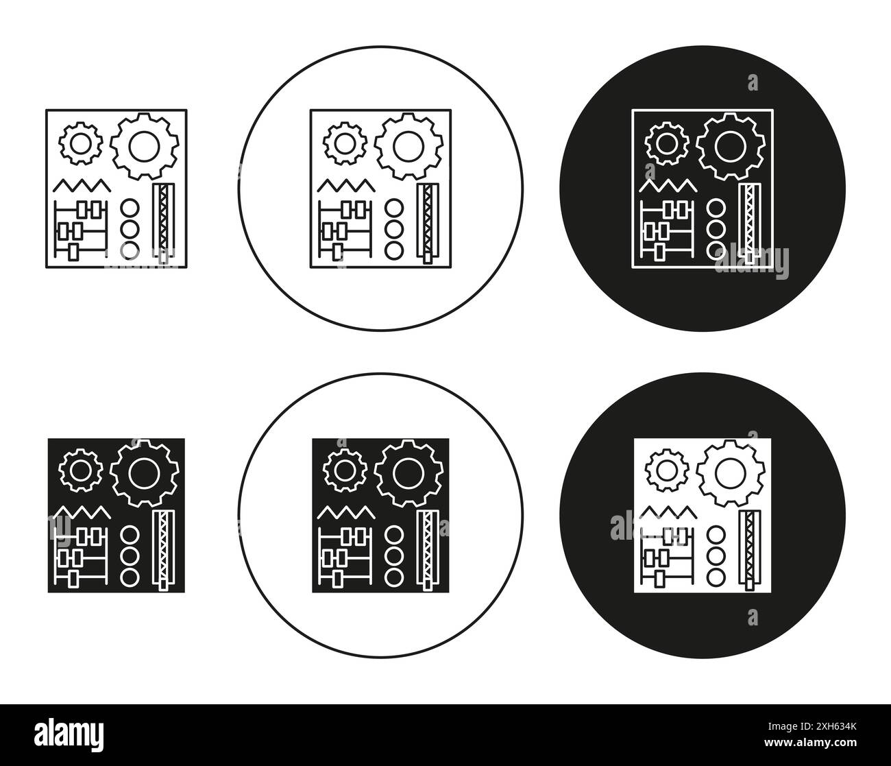 Busy board icon Vector symbol or sign set collection in black and white ...