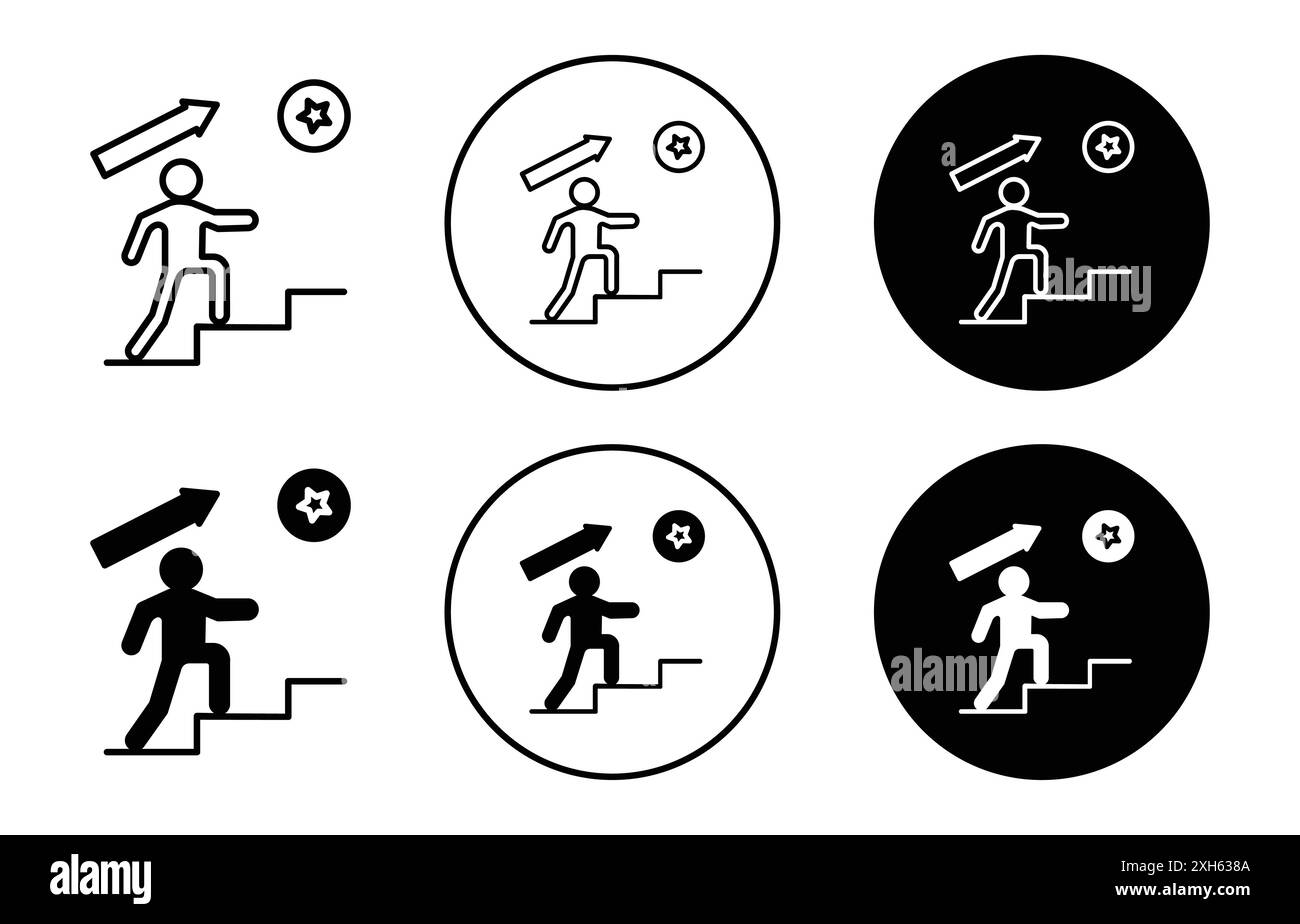 career ladder icon Vector symbol or sign set collection in black and ...
