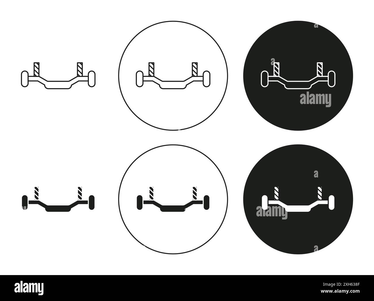 car anti roll bar icon Vector symbol or sign set collection in black ...