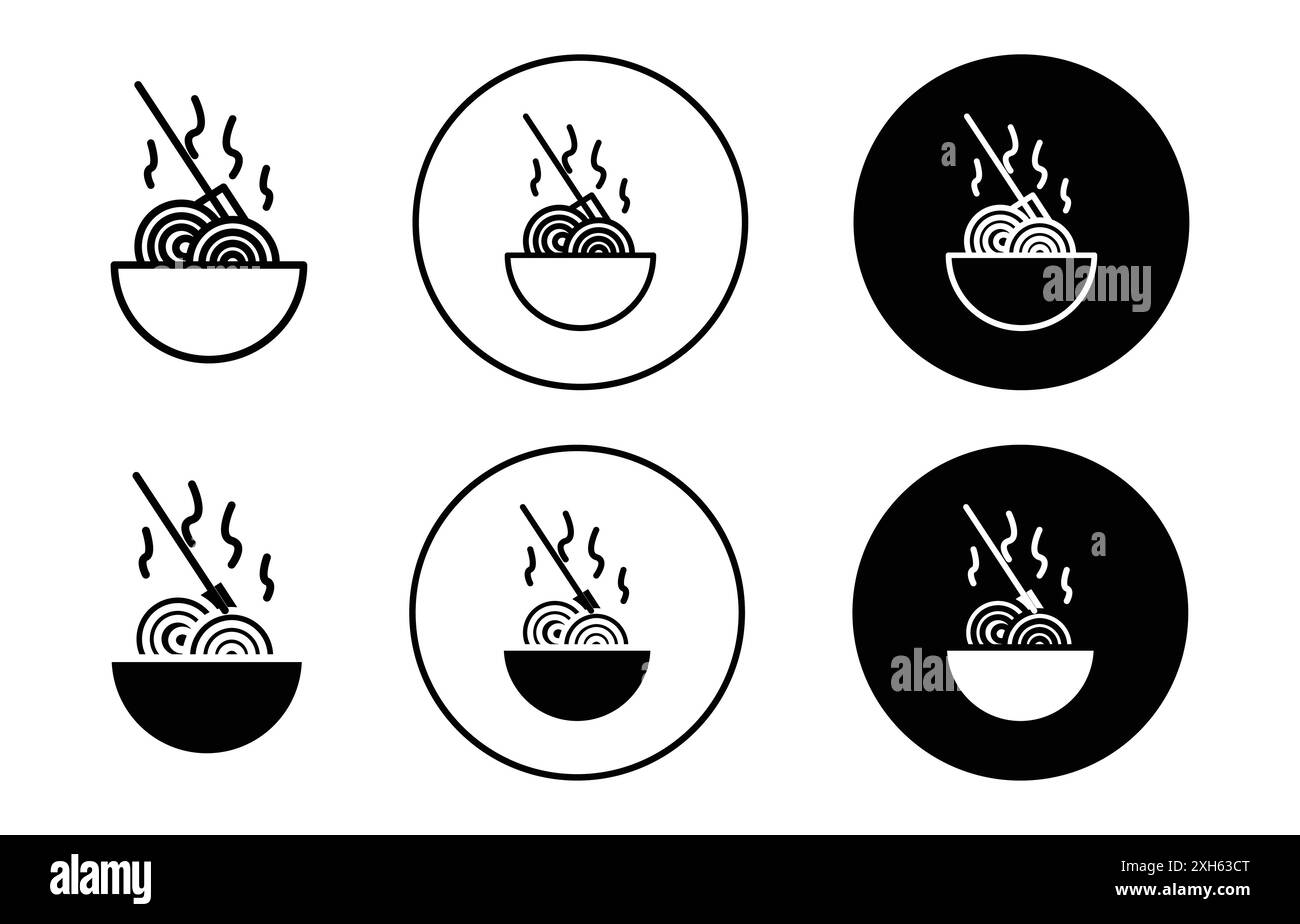 cooking pasta icon Vector symbol or sign set collection in black and ...